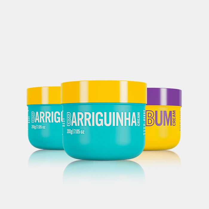 Kit Drenagem: 2 Barriguinha + 1 Bumbum Cream - BELEZA BRASILEIRA